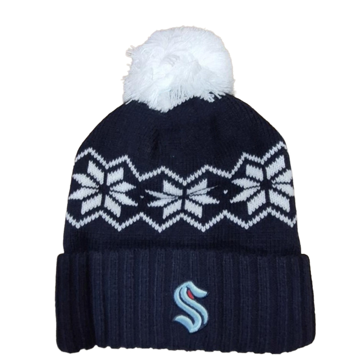 Seattle Kraken Snowflake Navy Pom Knit – Seattle Hockey Team Store