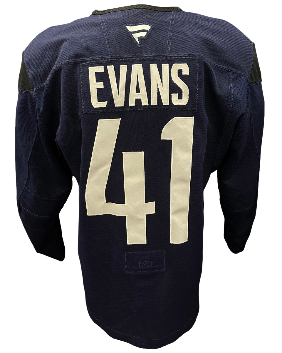 Evans 41 Worn Practice Jersey Navy – Seattle Hockey Team Store